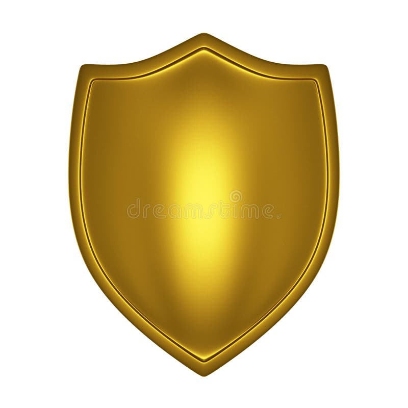 Gold shield front lit stock illustration. Illustration of front - 50547288