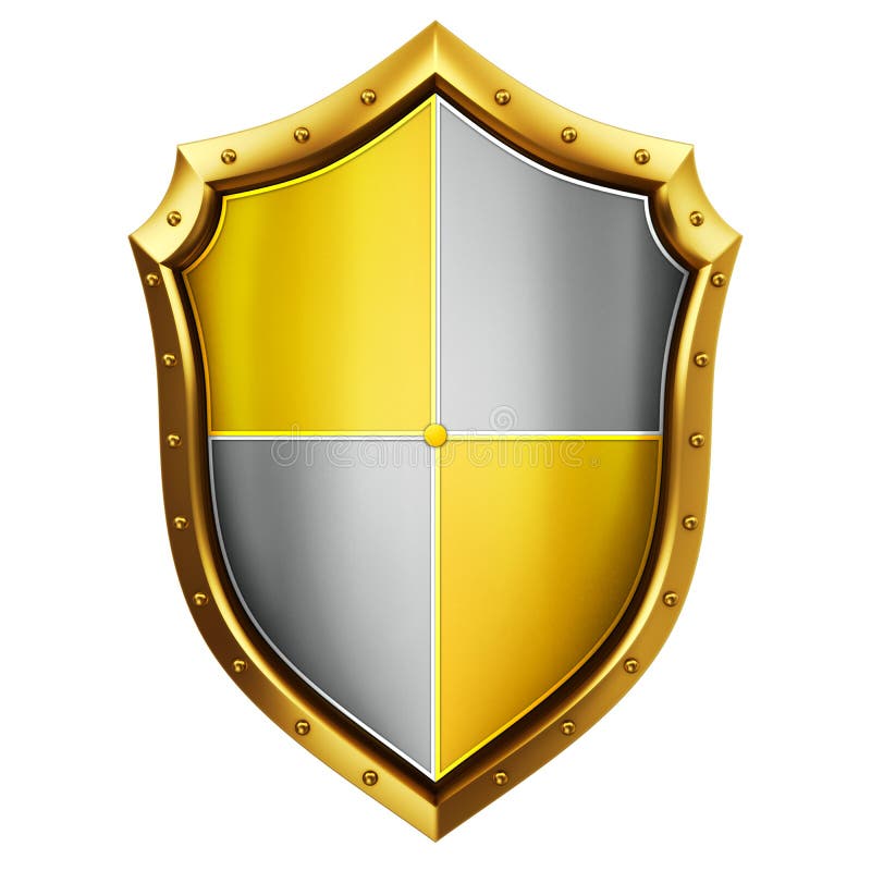 Gold shield stock illustration. Illustration of protection - 88436378