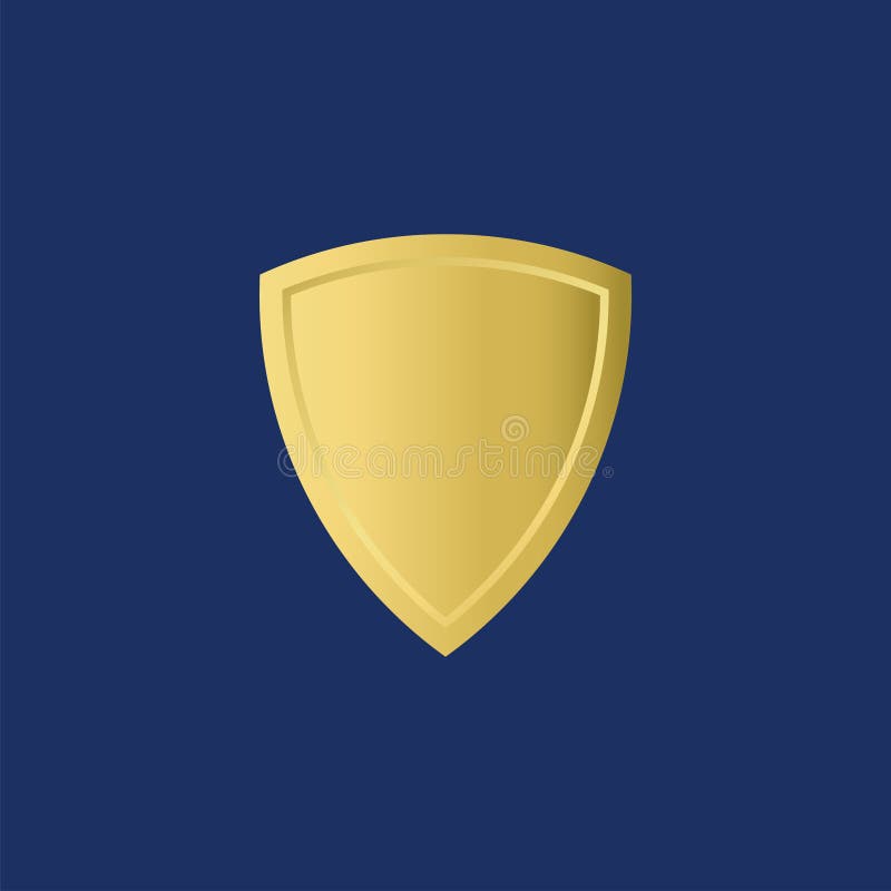 Gold Shield in Navy Blue Background Stock Vector - Illustration of ...
