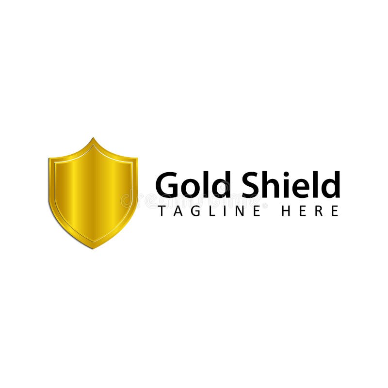 Gold Shield Logo Template Design Vector Stock Vector - Illustration of ...