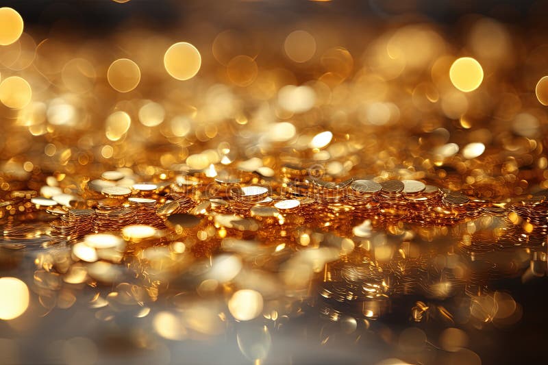 Gold Shine Glitter Background 33, Generative Ai Stock Illustration ...