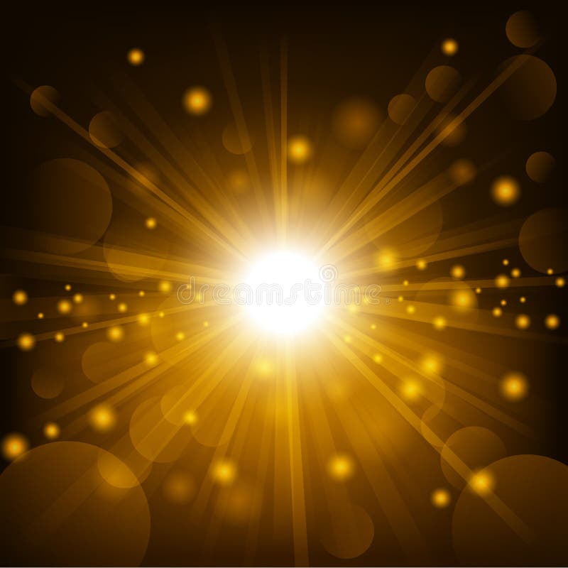Gold Shine with Lens Flare Background Stock Vector - Illustration of ...