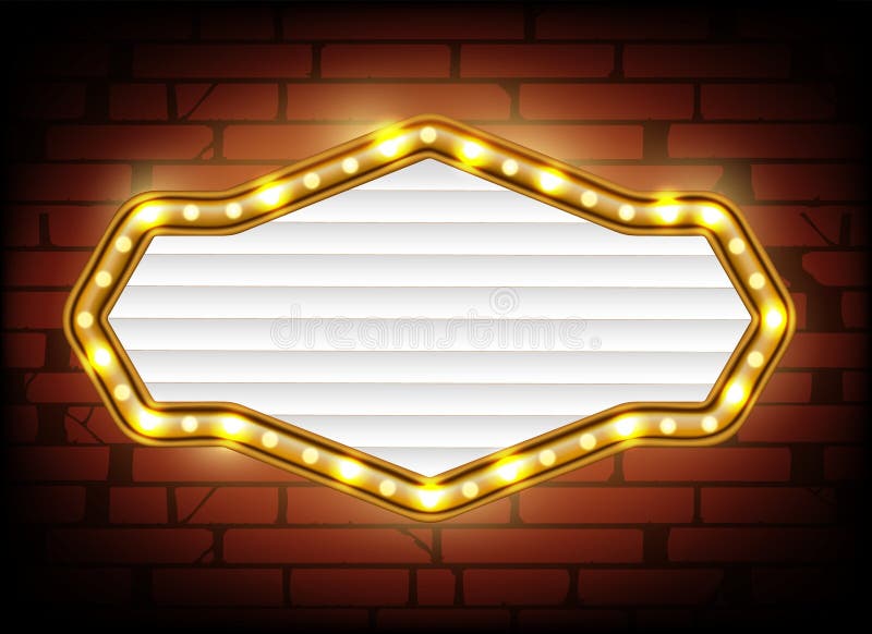 Gold Shining Marquee Light Board Stock Illustration - Illustration of casino, show: 369857655