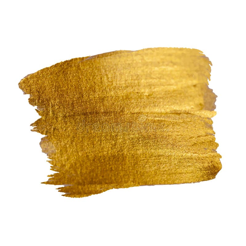 Gold Shining Paint Stain Hand Drawn Vector Stock Vector - Illustration ...