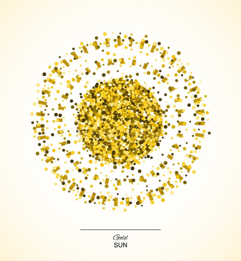 Gold Shining Sun stock vector. Illustration of abstract - 93743512