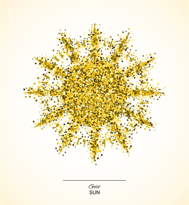 Gold Shining Sun stock vector. Illustration of summer - 93743375