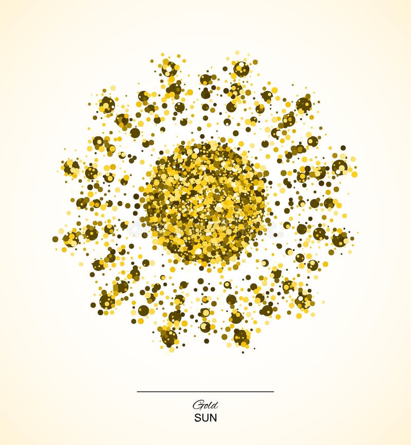 Gold Shining Sun stock vector. Illustration of summer - 93743439