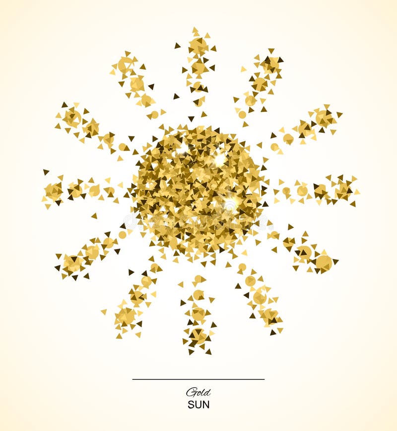 Gold Shining Sun stock vector. Illustration of glow, modern - 93743358