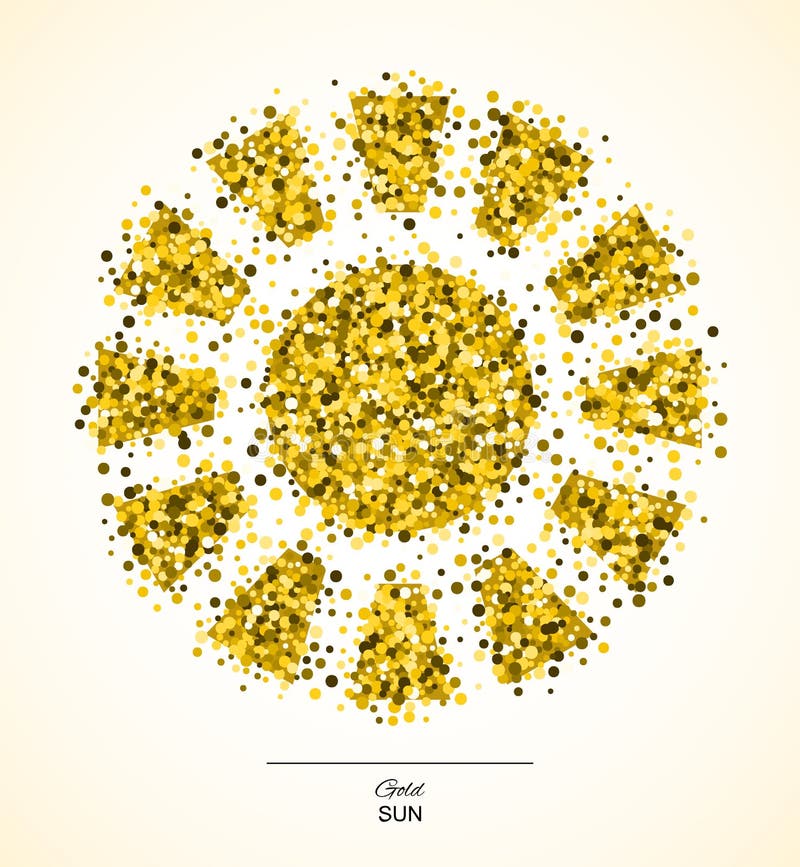 Gold Shining Sun stock vector. Illustration of burst - 93743582