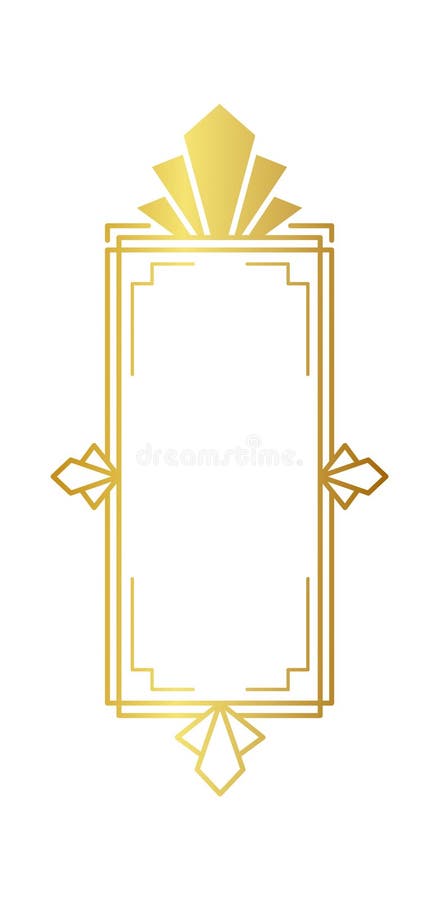Gold shiny art deco frame stock vector. Illustration of glare - 351280108
