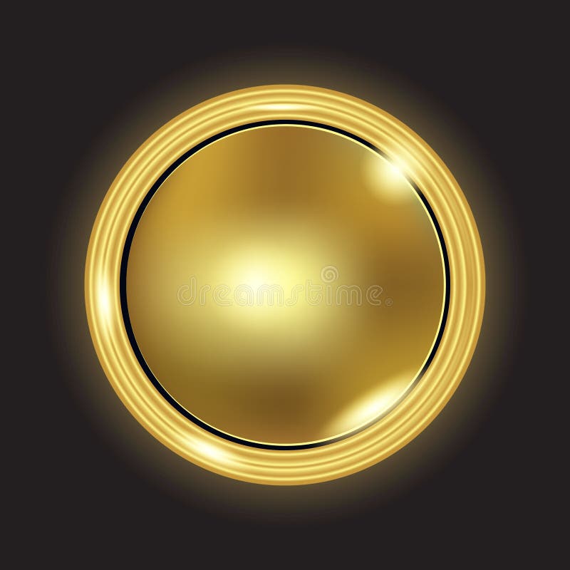 Gold Shiny Button with Metallic Elements, Vector Design for Website ... Gold Shiny Button with Metallic Elements, Vector Design for Website ...