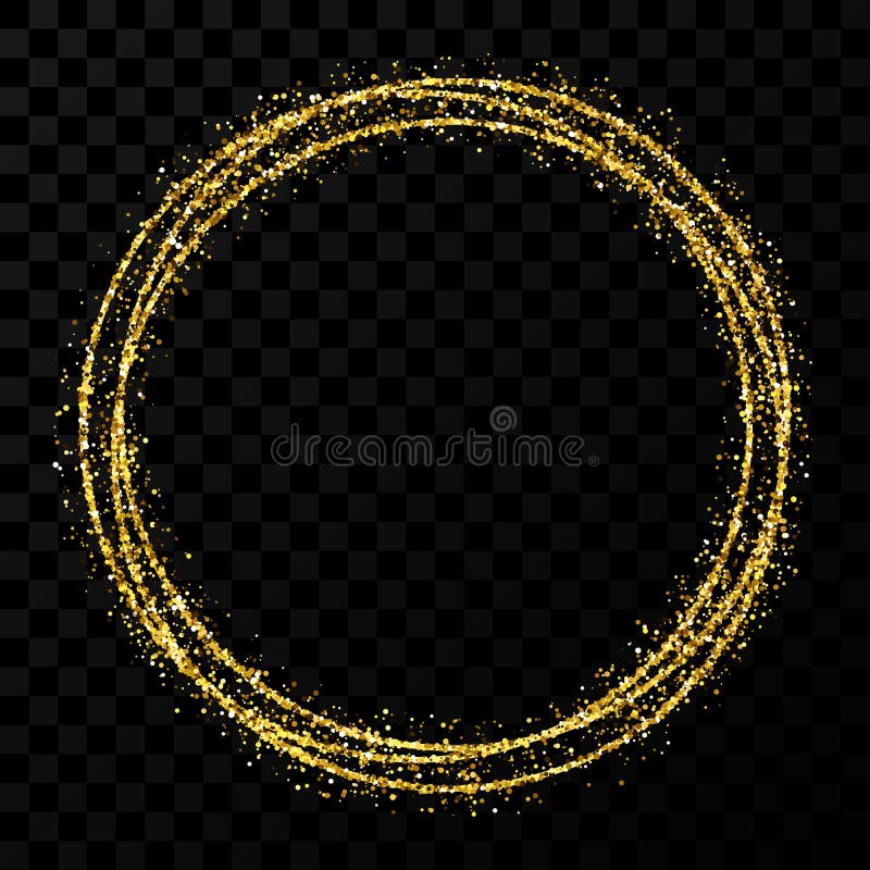 Gold Shiny Circle Frame with Light Effects Stock Vector - Illustration ...