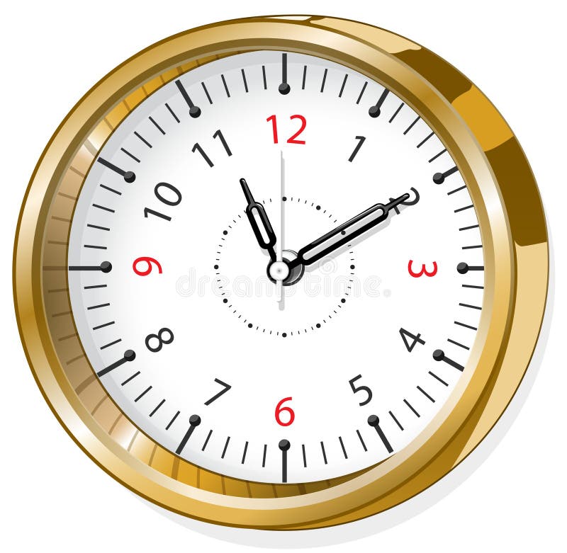 Gold shiny clock stock vector. Illustration of clockwise - 63380137