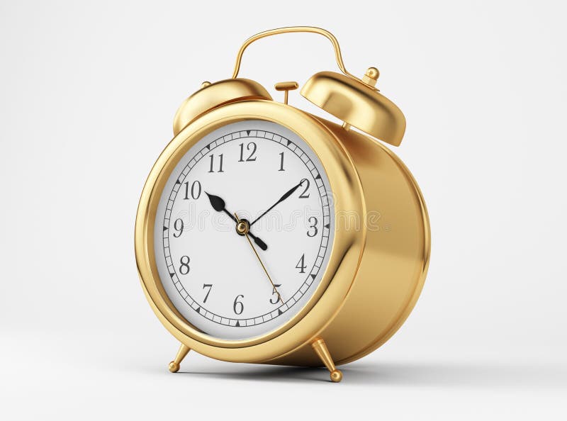 Gold Shiny Clock stock illustration. Illustration of checking - 45209916