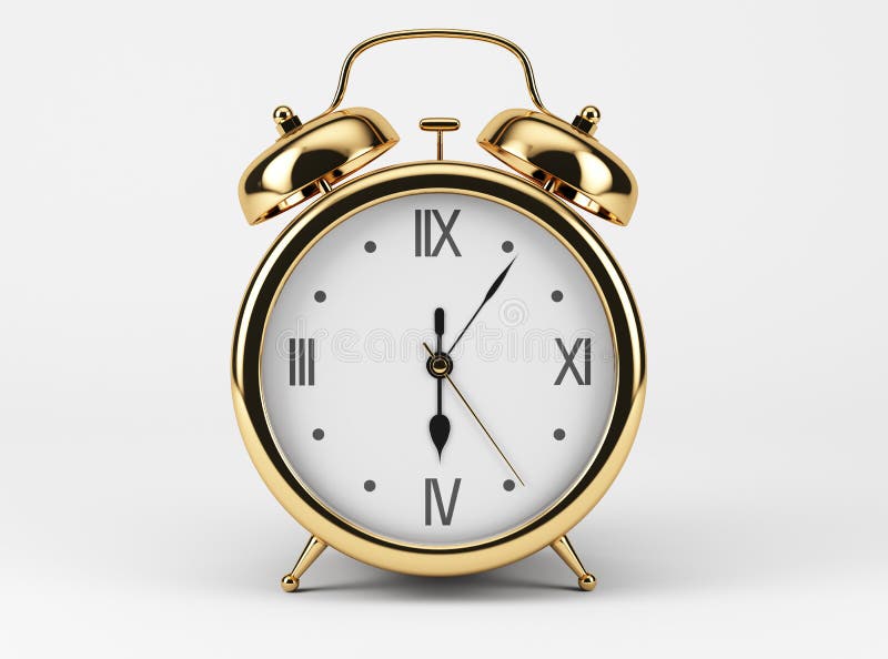 Gold Shiny Clock stock illustration. Illustration of object - 45210412