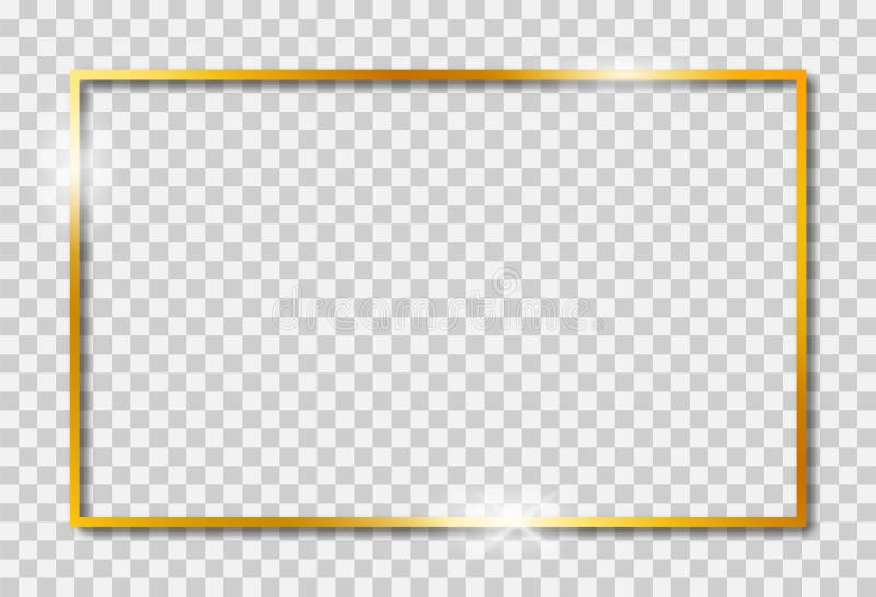 Gold Shiny Frame with Shadow Isolated Stock Vector - Illustration of ...