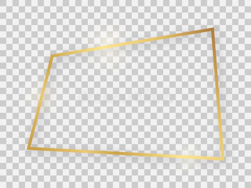 Gold Shiny Rectangular Frame Stock Vector - Illustration of element ...