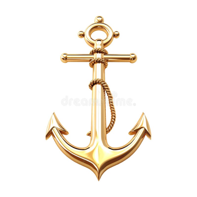 Gold Ship Anchor on Transparent Background - Ai Generated Stock ...