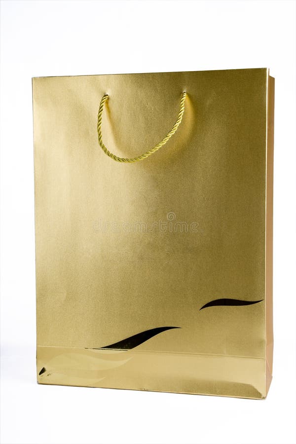 Gold Shopping Bag stock photo. Image of business, spend - 10973266