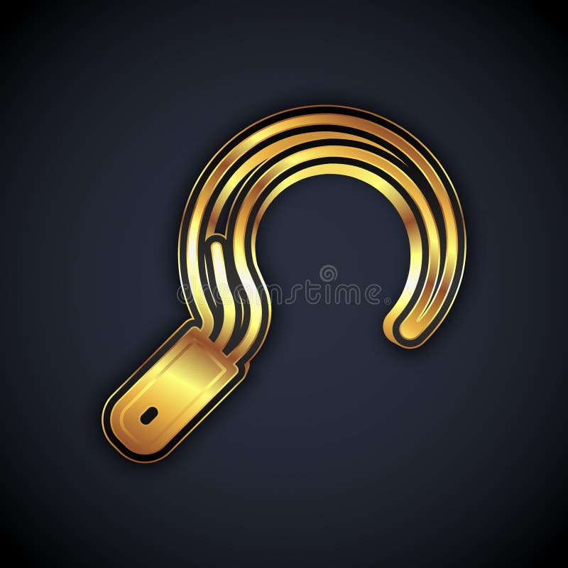 Gold Sickle Icon Isolated on White Background. Reaping Hook Sign Stock ...