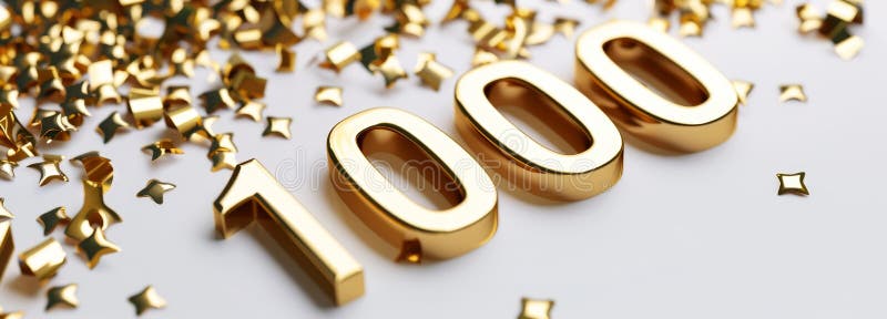 1000 gold number. stock illustration. Illustration of isolated - 184846571