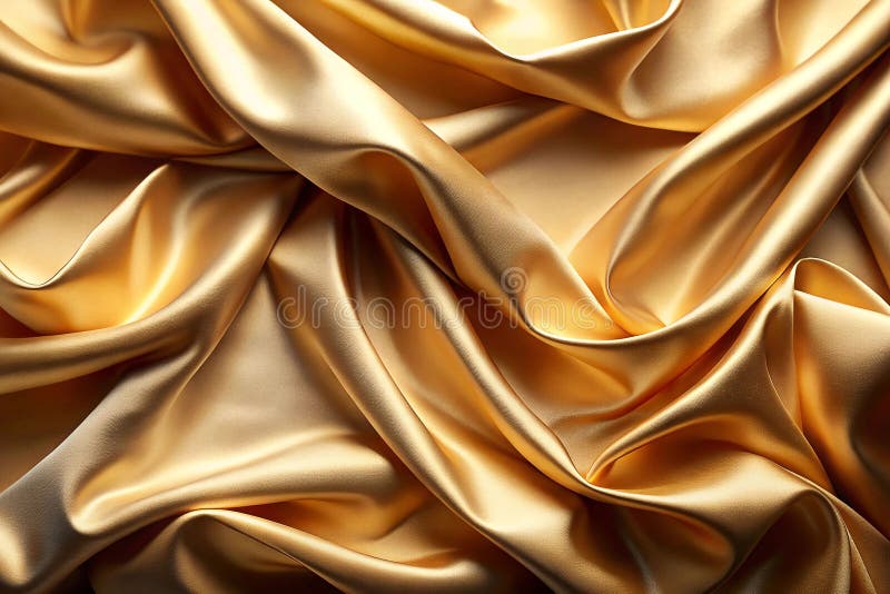 Gold Silk Drapes, Studio Shot, Luxurious Fabric Texture Stock ...