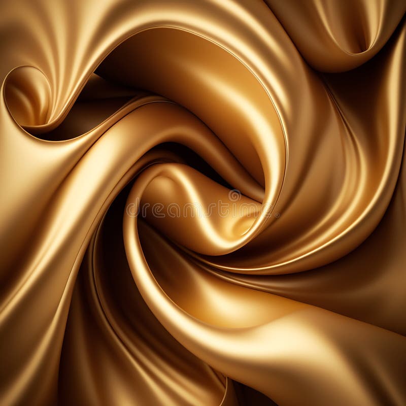 Gold Silk Fabric Pattern Twirl Effect on Fabric Stock Illustration ...