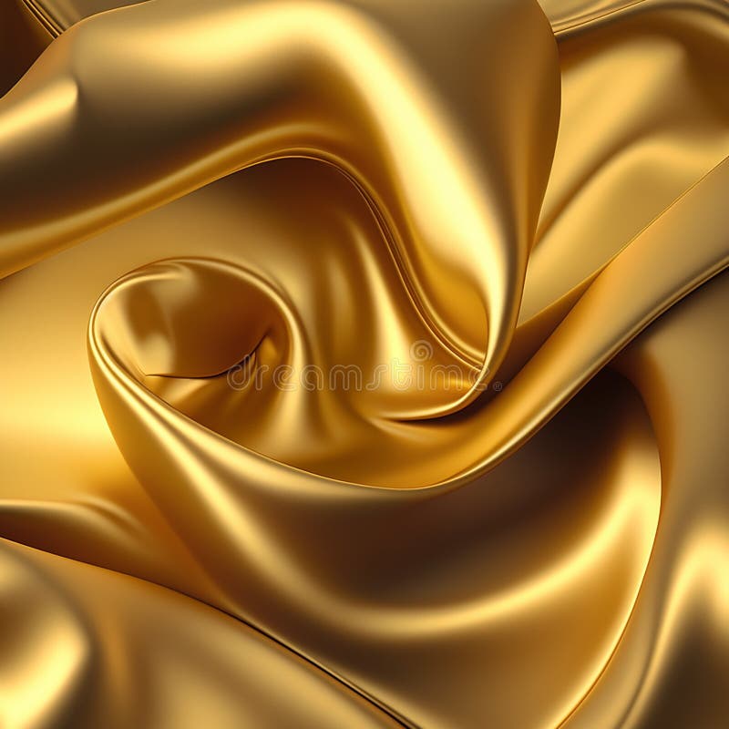 Gold Silk Fabric Pattern Twirl Effect on Fabric Stock Illustration ...