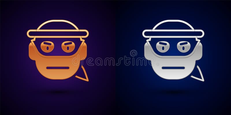 Gold and Silver Bandit Icon Isolated on Black Background. Vector Stock ...