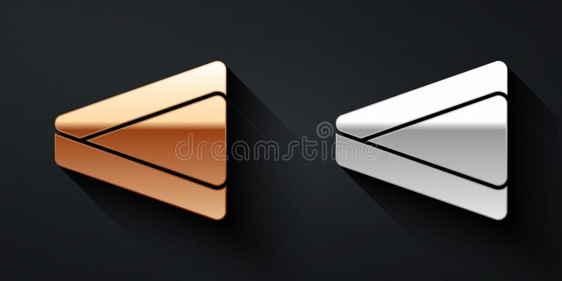 Gold and Silver Billiard Triangle Icon Isolated on Black Background ...