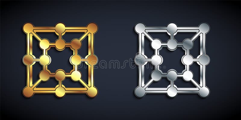 Gold and Silver Board Game Icon Isolated on Black Background. Long ...
