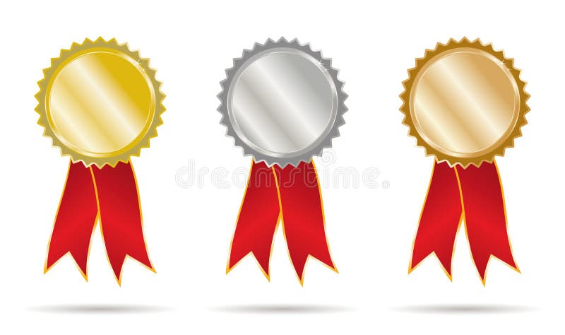 Award Ribbons, 1st, 2nd and 3rd Place Stock Vector - Illustration of ...