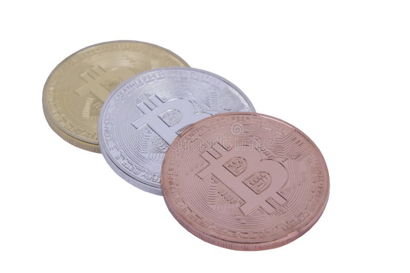 Gold Silver and Bronze Coins Bitcoin Stock Image - Image of currency ...