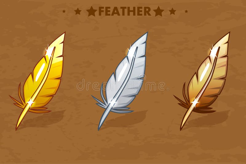 Gold, Silver and Bronze Feather Stock Vector - Illustration of ...