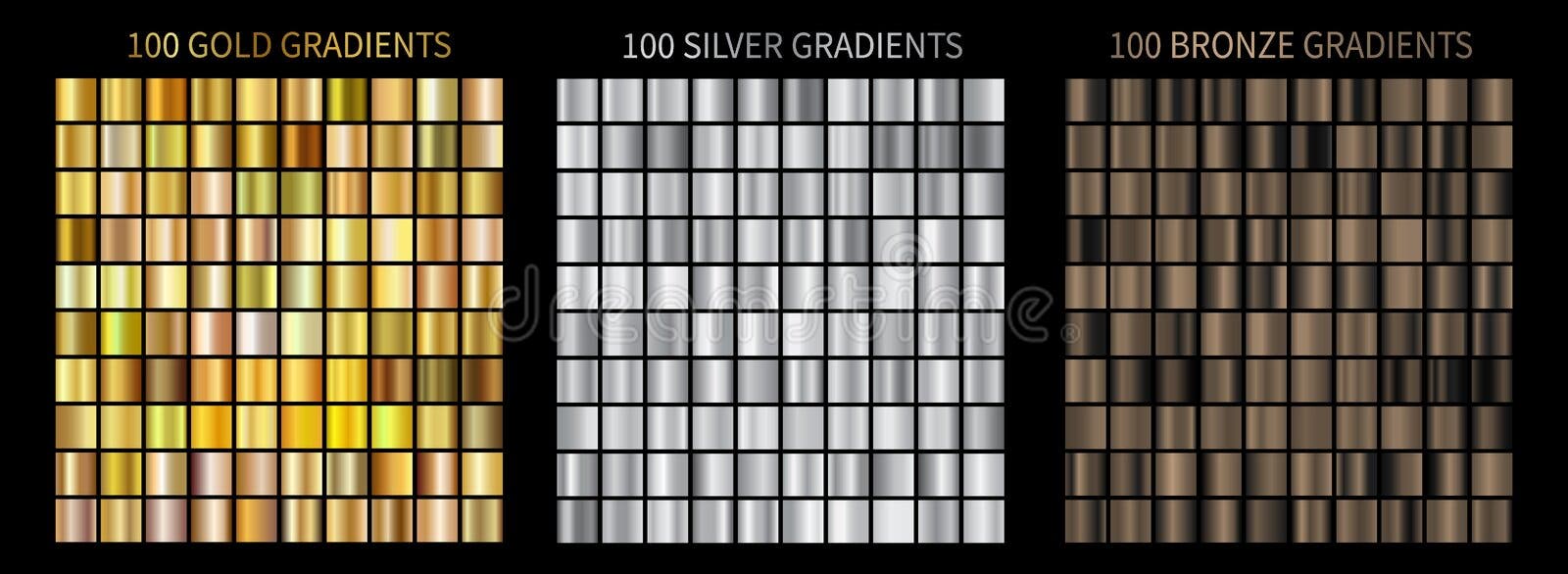 Gradients Collection Set Vector. Metallic Chrome Gradient Color Texture ... Gradients Collection Set Vector. Metallic Chrome Gradient Color Texture ...