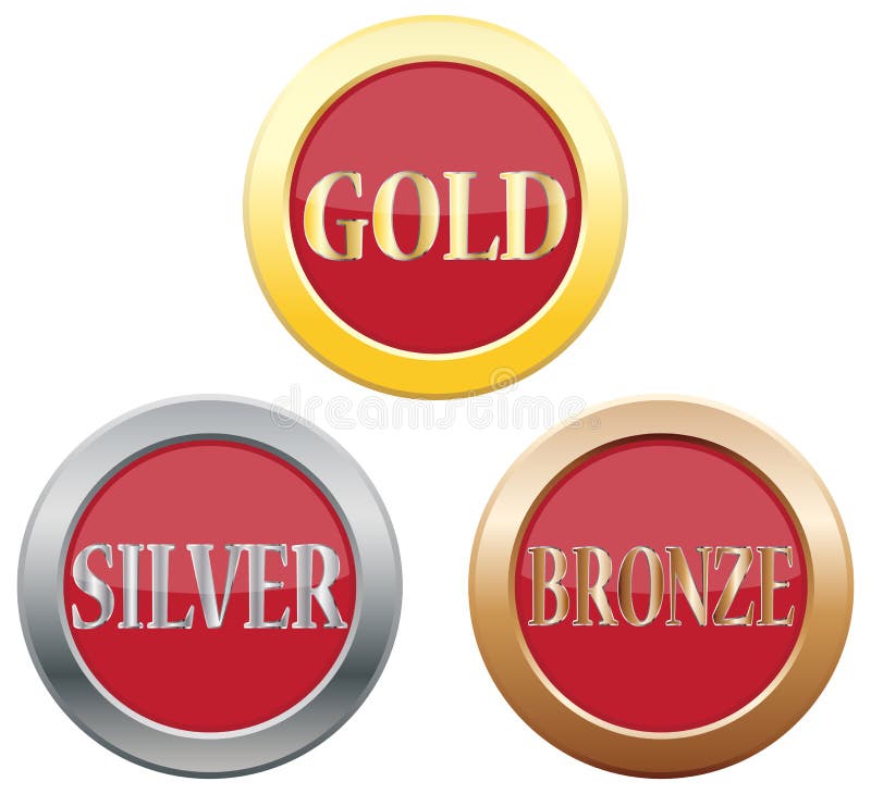 Gold Silver Bronze Icons stock illustration. Illustration of background ...