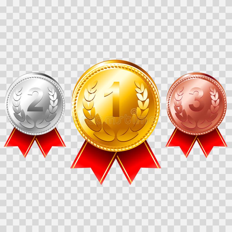 Gold Silver Bronze Medals Isolated Vector Set Stock Vector ...