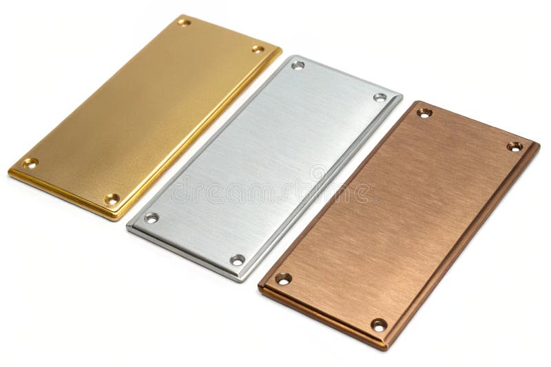 Gold, Silver, Bronze Metal Plates Isolated Stock Illustration ...