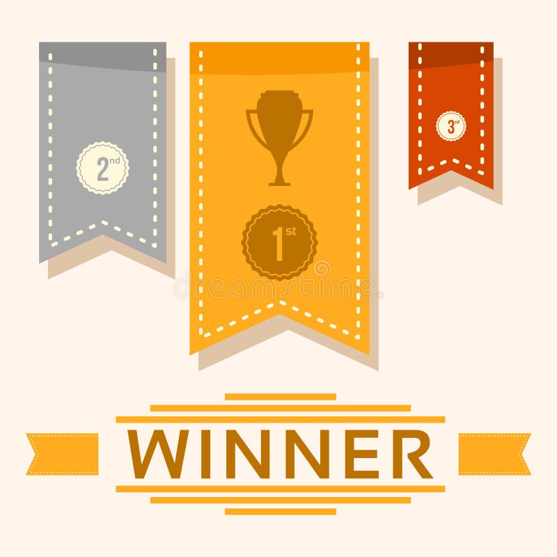 Gold Silver Bronze Ribbon Winner Competition Award Ribbon Vector Stock ...