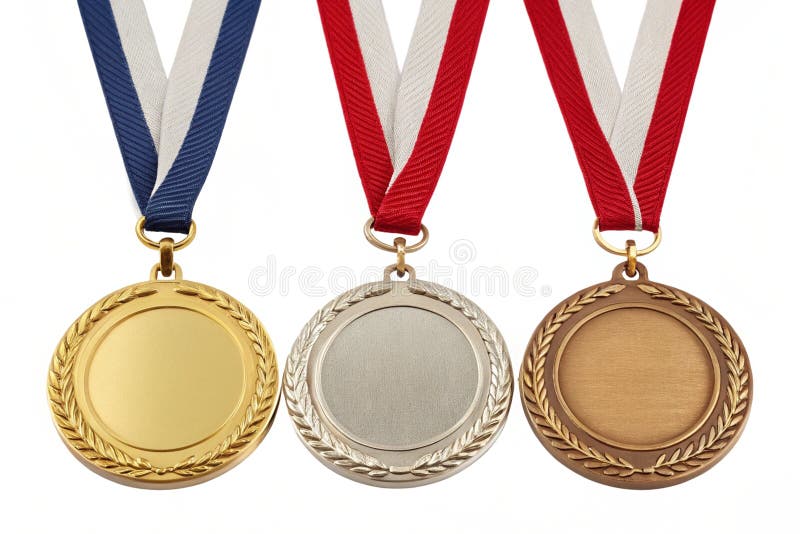 Gold, Silver, and Bronze Seals or Medals with Clipping Path Stock ...