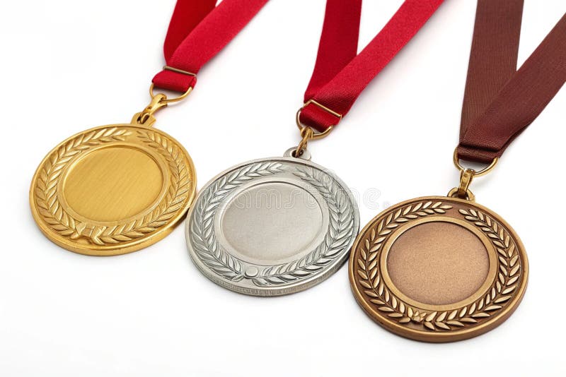 Gold, Silver, and Bronze Seals or Medals with Clipping Path Stock ...