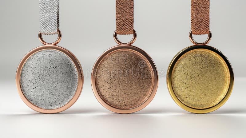 Gold Silver and Bronze Sports Winners Medals Stock Image - Image of ...