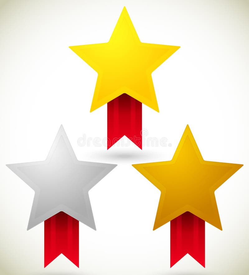 Gold, Silver and Bronze Star Prizes, Awards. Stock Vector ...