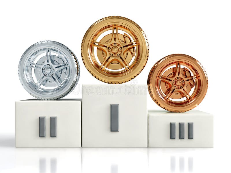 Gold, Silver and Bronze Wheel Awards Stock Illustration - Illustration ...