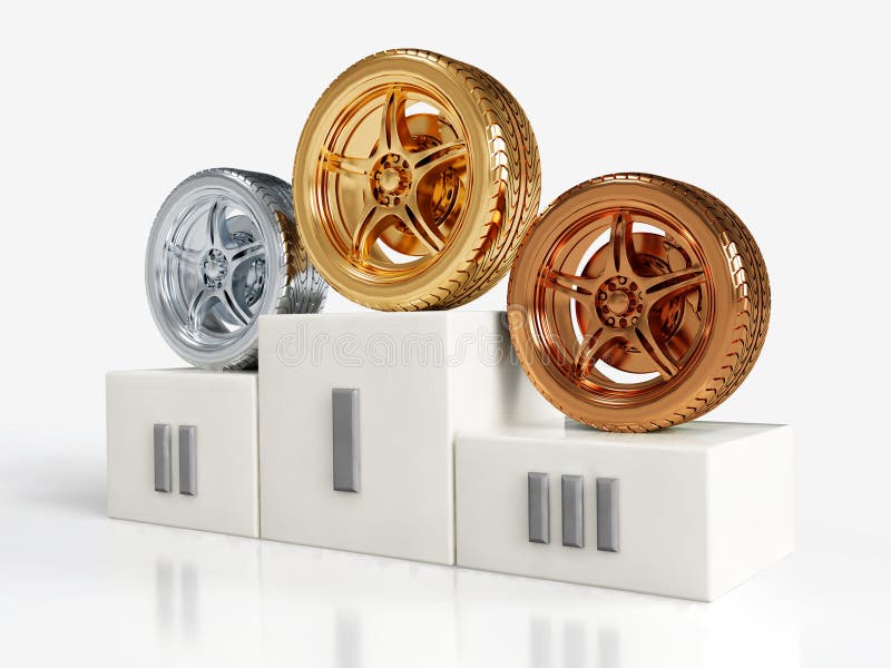 Gold, Silver and Bronze Wheel Awards Stock Illustration - Illustration ...