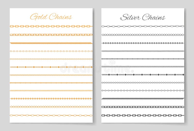 Gold and Silver Chains Set Vector Illustration Stock Vector ...