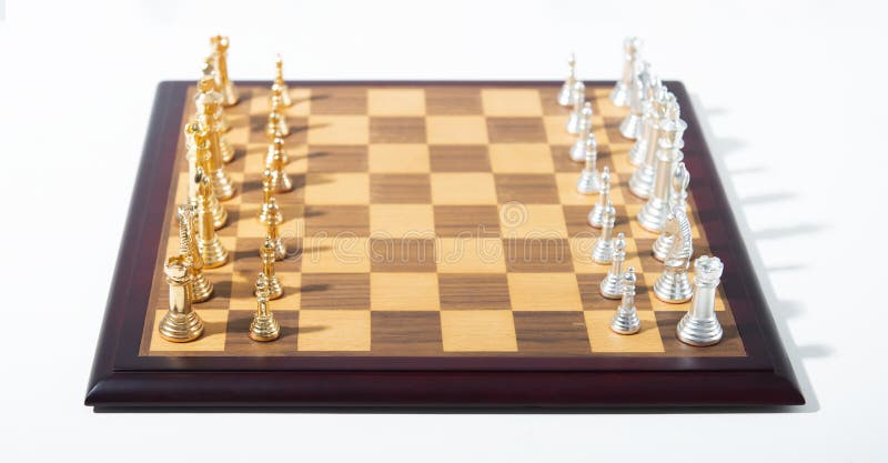 Gold and silver chess set stock photo. Image of chess - 130242190