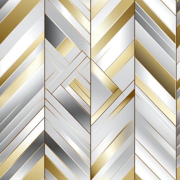 A Gold and Silver Chevrons Pattern. Seamless Pattern. Stock ...