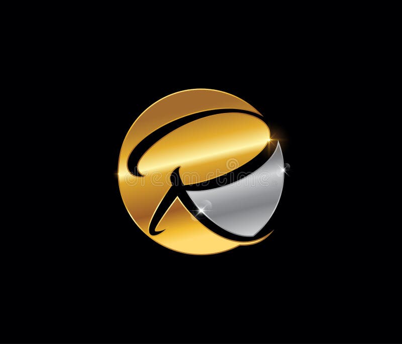 Gold and Silver Circle INitial Letter R Logo Stock Vector ...