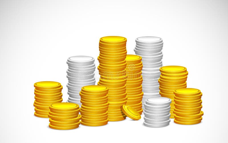 Gold and Silver Coin stock vector. Illustration of colorful - 26257981